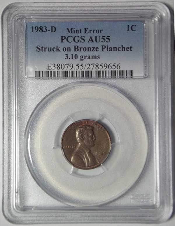 1983-D 1c Solid "copper" Planchet Found In Circulation - Coin Community ...