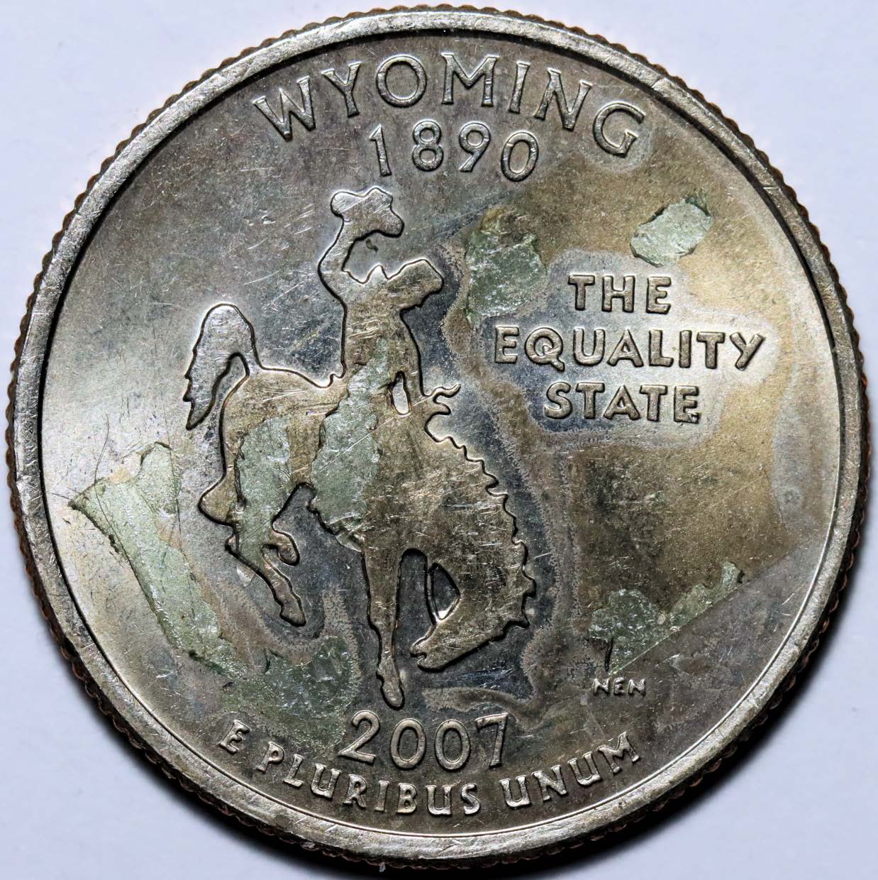 2007 P Wyoming Quarter Doubled Die Obverse / DDO Or Die Deterioration ...