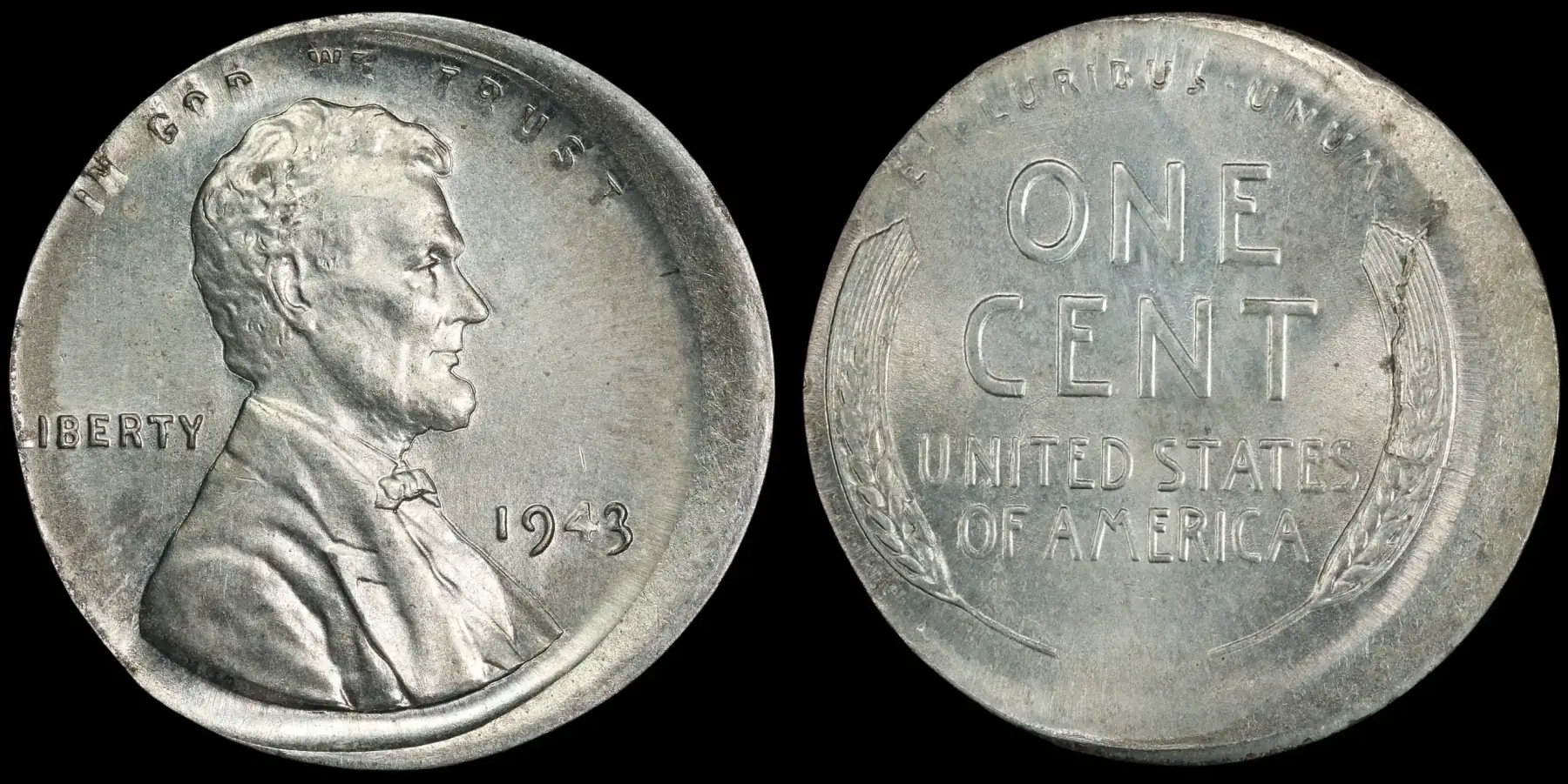 1943 Lincoln Steel Cent Struck 10% Off-Center PCGS MS-62 - Coin ...