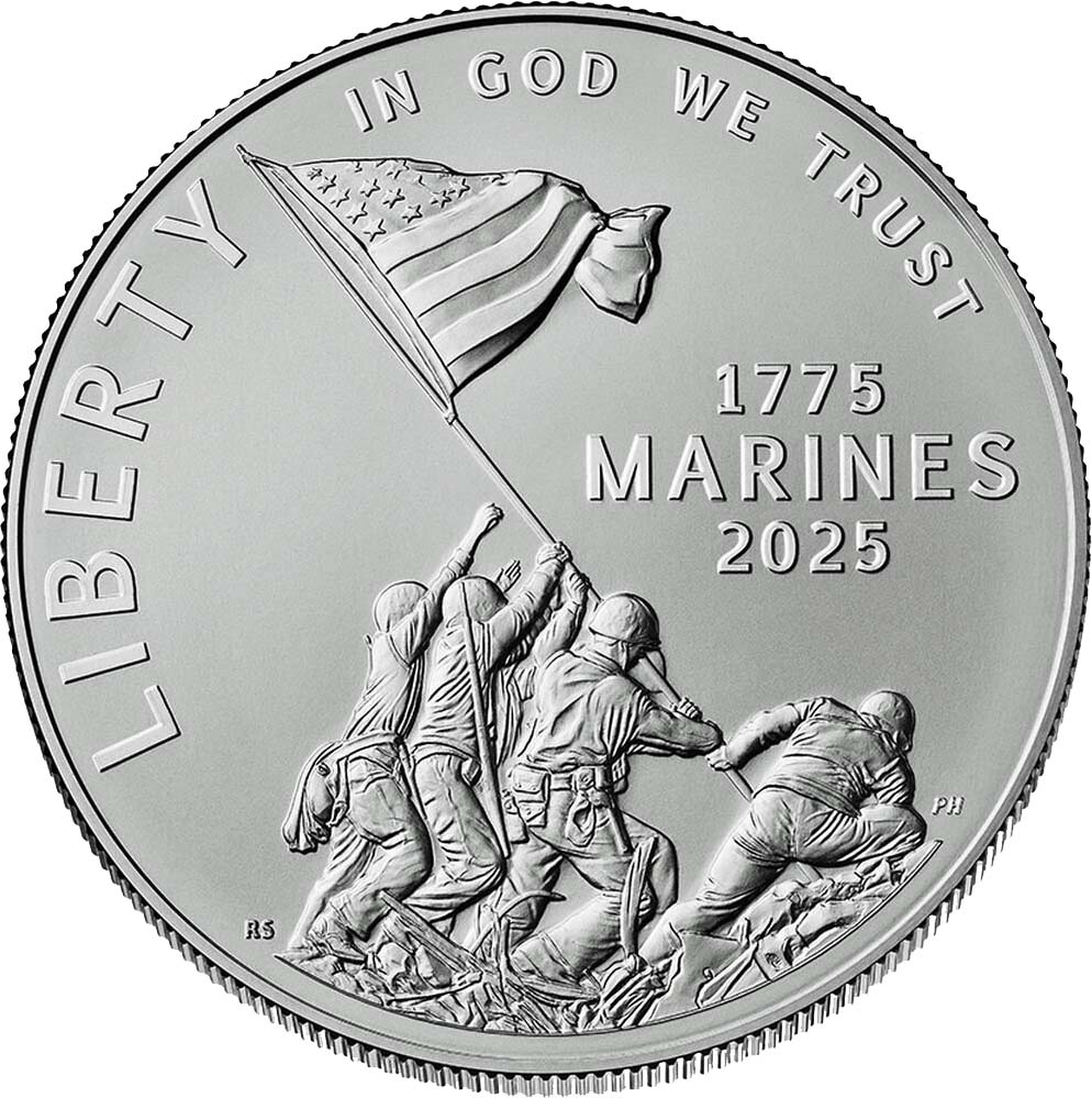 US Marine Corps 250th Anniversary 2025 Commemorative Silver Dollar ...