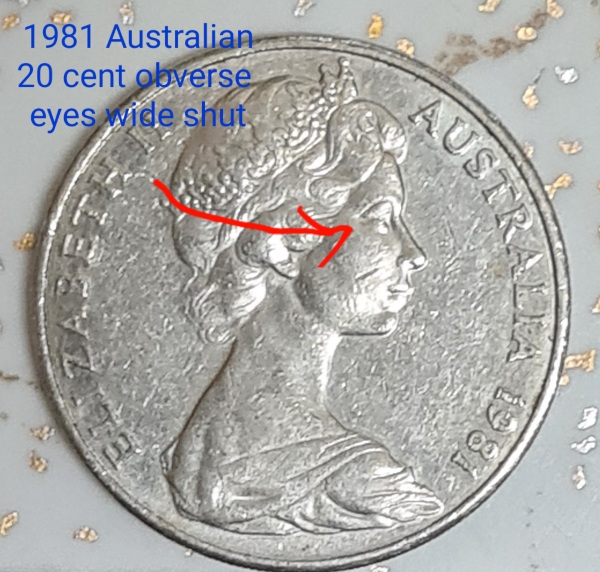 1981 Australian 20 Cent 3.5 Claw Plus Eyes Wide Shut Coin - Coin ...