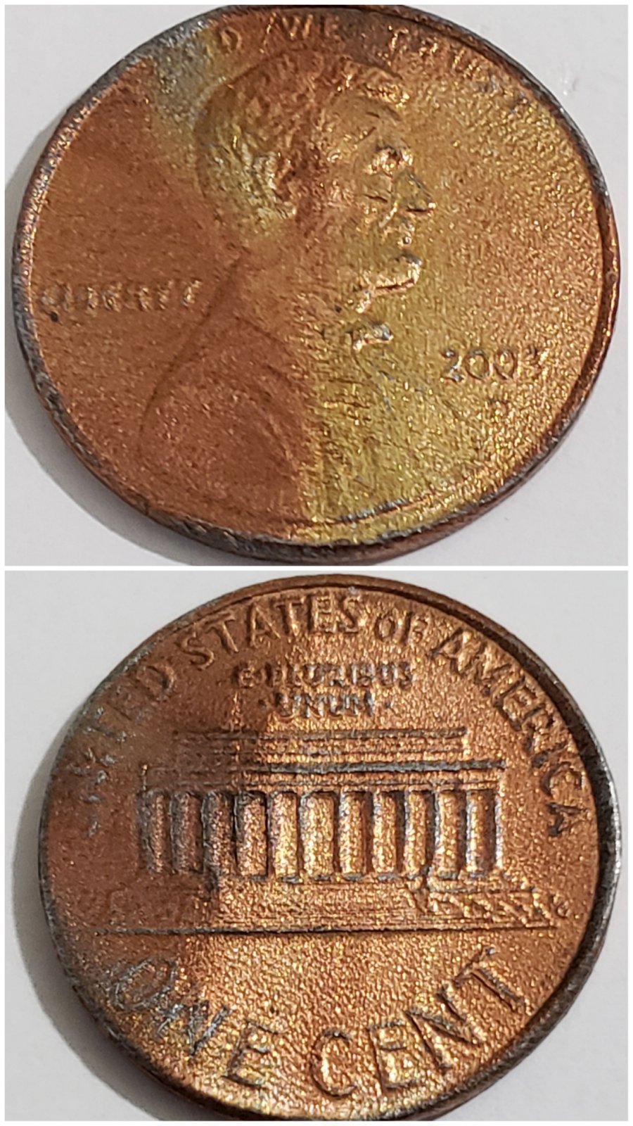 2003 D Lincoln Penny Multicolored On Front And Back - Coin Community Forum