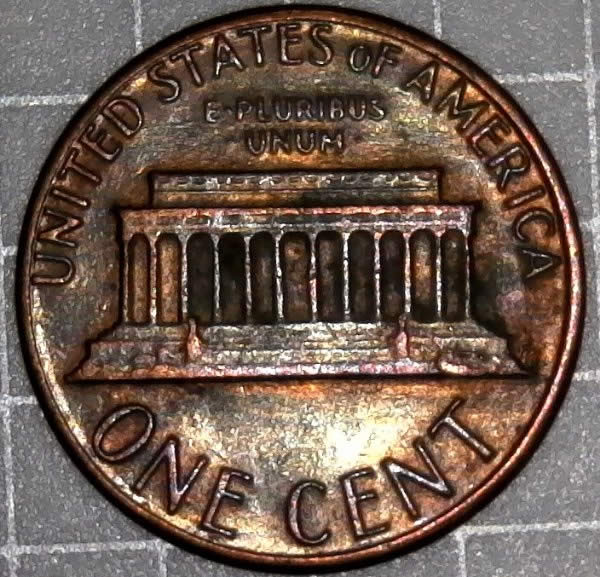 1983 P Lincoln Memorial Cent Die Crack And Retained Interior Die Break ...