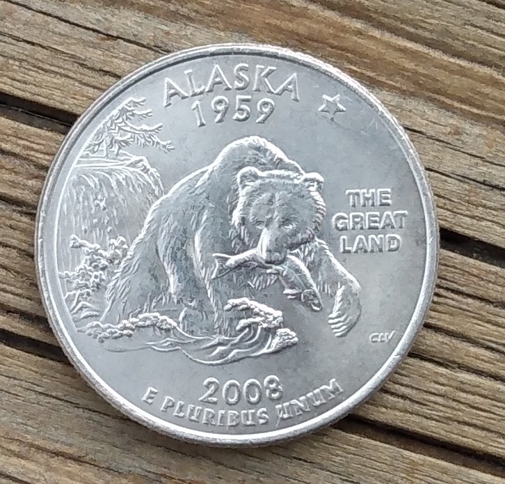 Is This 2008 Alaska Quarter A Error Bear On Back Has 3 Legs On One Side ...