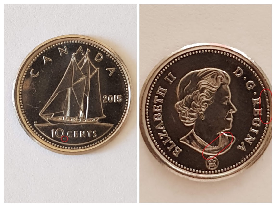 Canadian 10 Cents Coin With Dot & Error - Coin Community Forum