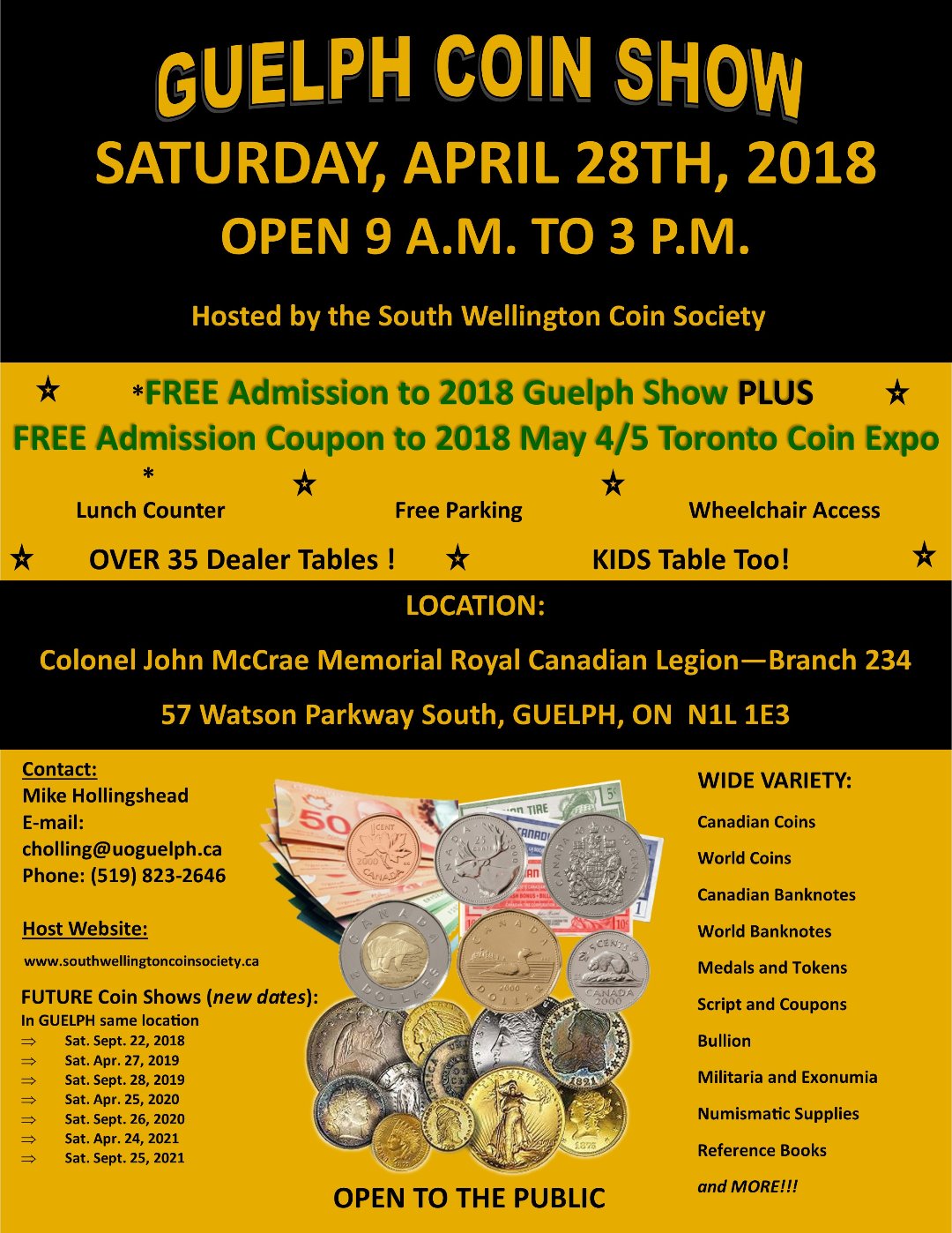 Guelph Coin Show, Ontario - April 28th 2018 - Coin Community Forum