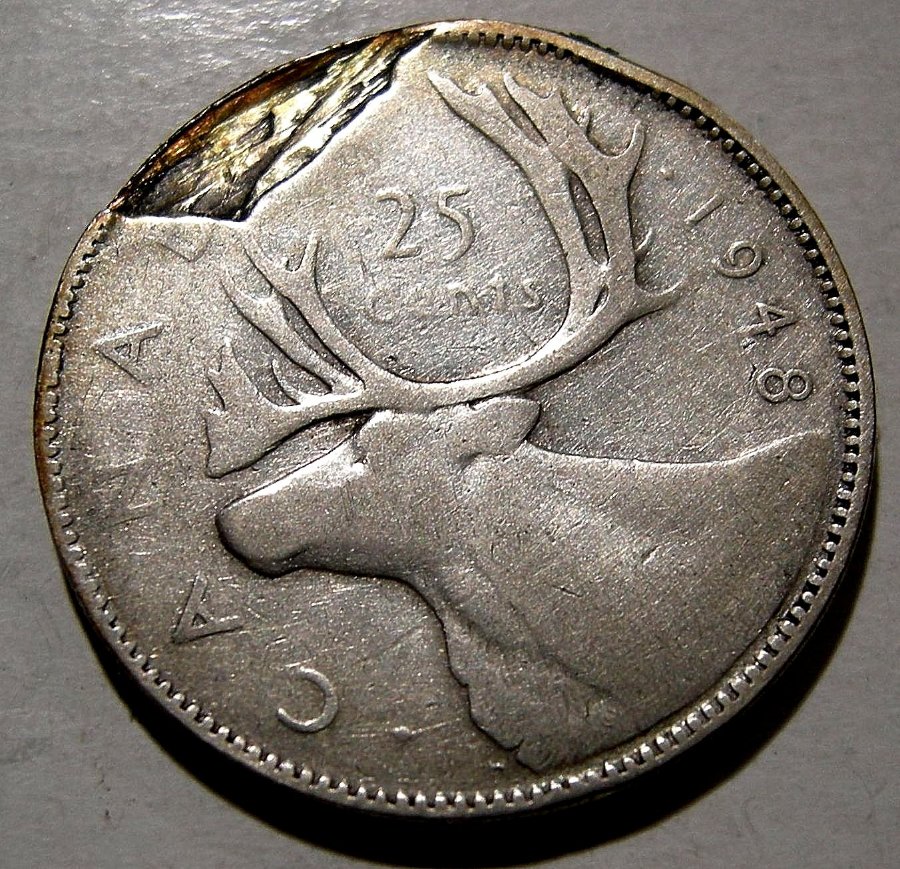 25 Cents 1948 - Chunk Missing - Coin Community Forum