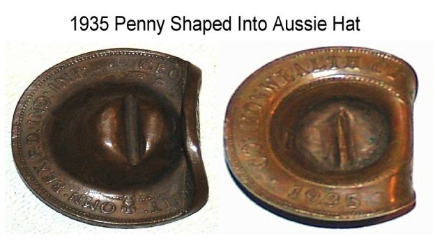 1935 Penny Shaped Into Aussie Hat - Coin Community Forum