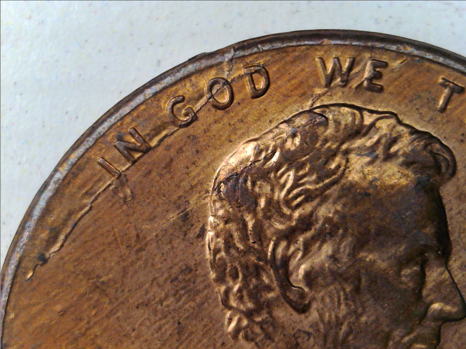 1999 Lincoln Memorial Cent / LMC Lamination Or Peeled Copper Plating ...