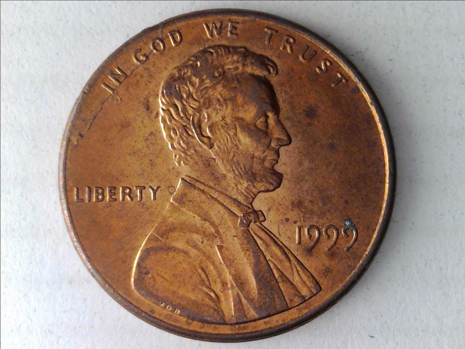 1999 Lincoln Memorial Cent / LMC Lamination Or Peeled Copper Plating ...