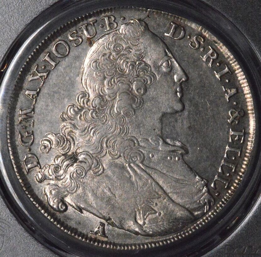 Jay's: Two Bavarian Thalers (1765 & 1756), 1764 German Pfennig Unc, And ...