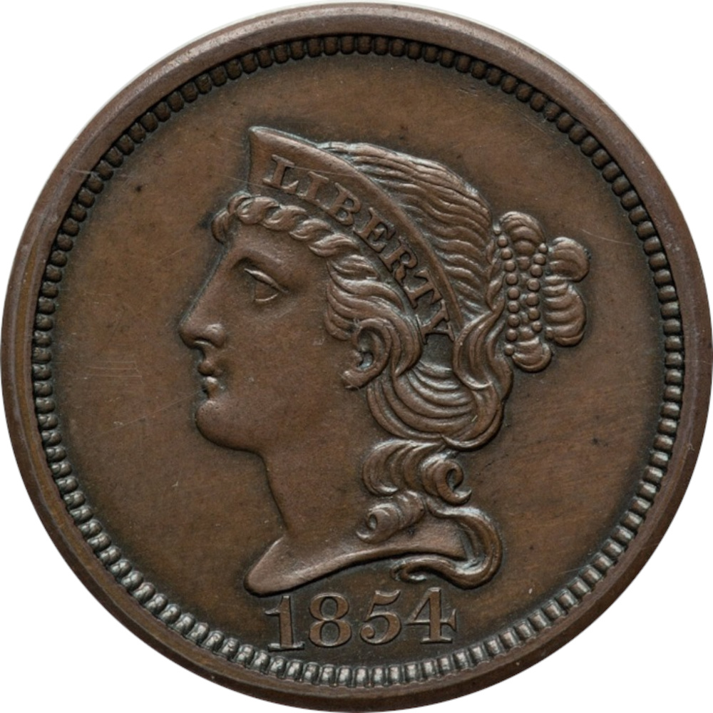 1854 1c Braided Hair Large Cent Judd-160 - Coin Community Forum