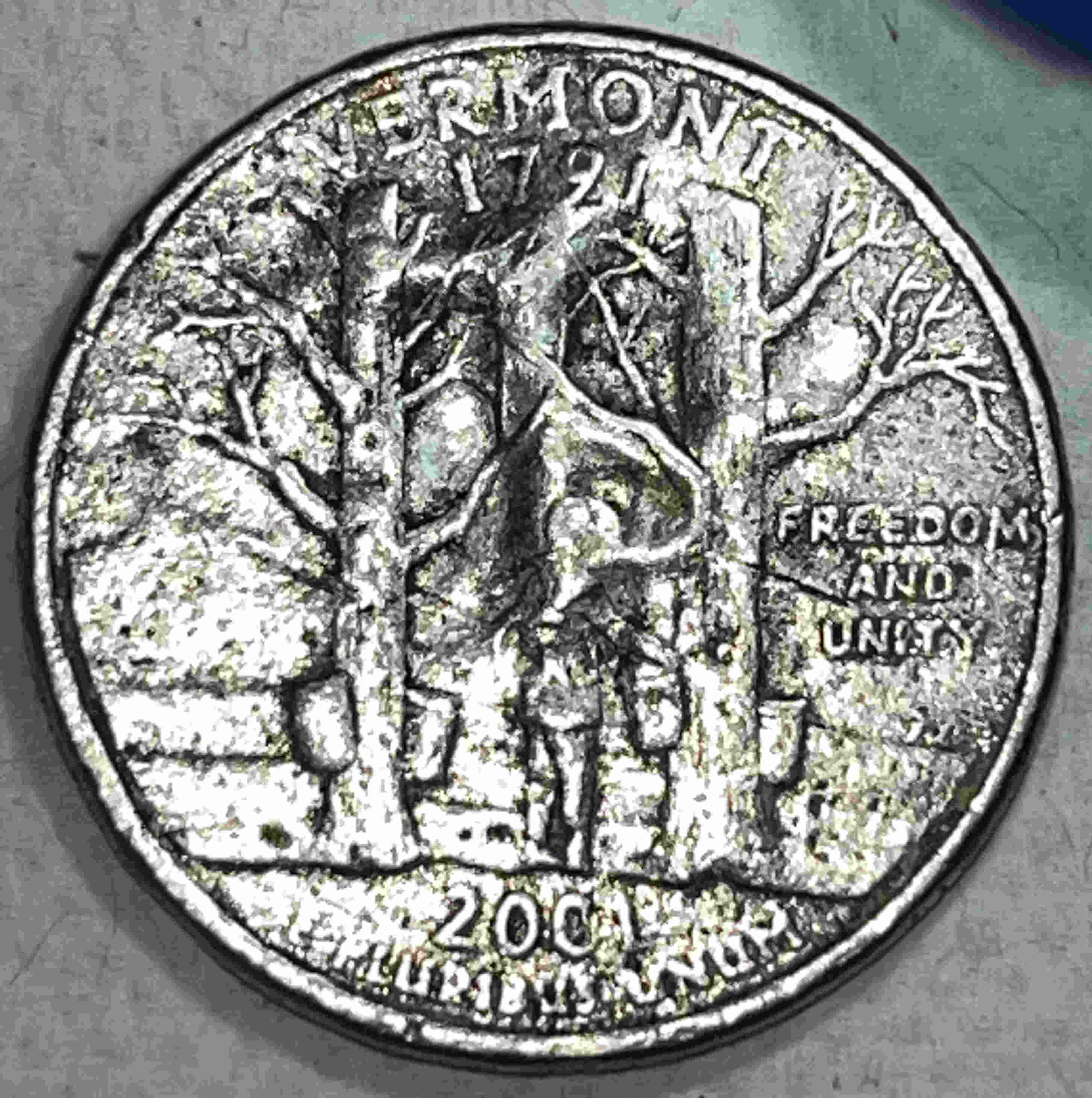2001 P Vermont Quarter Mint Error - Cud - Coin Community Forum