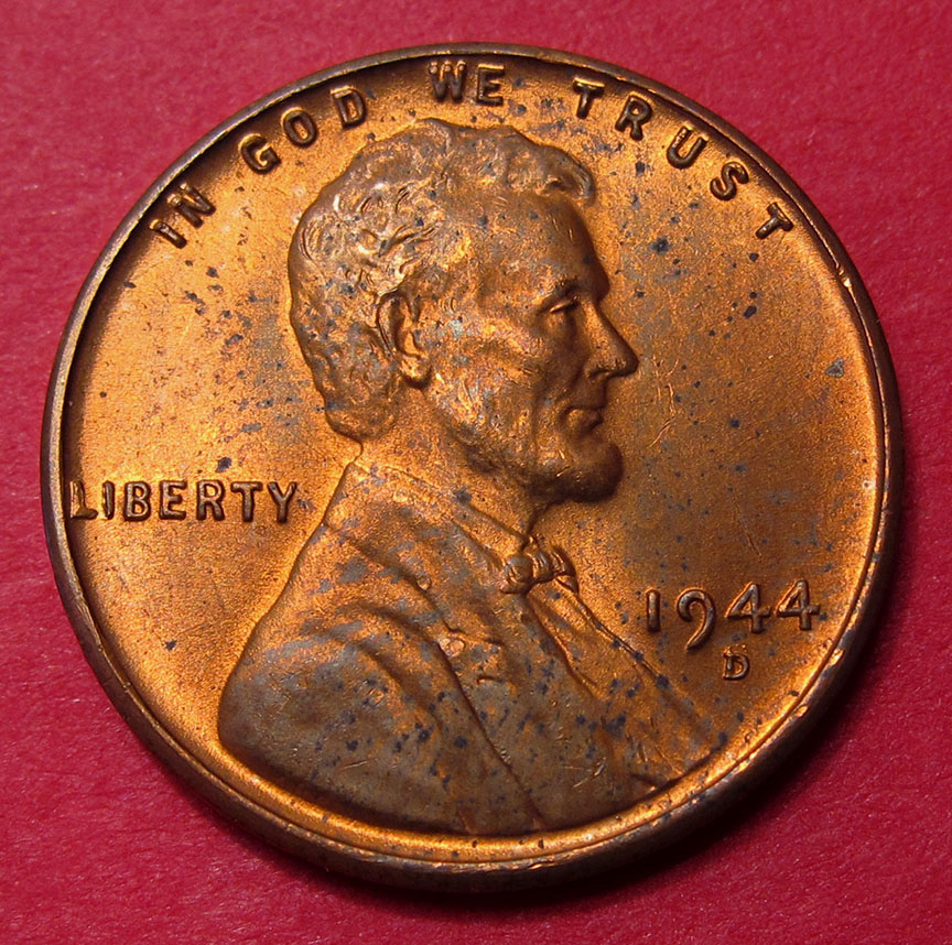 1944 D/S Lincoln Wheat Cent Over Mint Mark OMM-001, FS-511 Unc Stage A ...