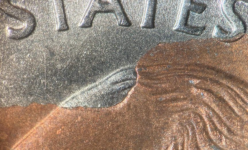 1999 P Pennsylvania State Quarter Mint Error - Partial Missing Clad 4 ...