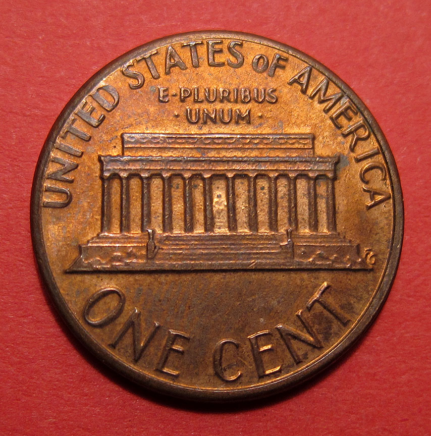 1985 Lincoln Memorial Cent Mint Error - Partial Collar + Mad - Coin ...