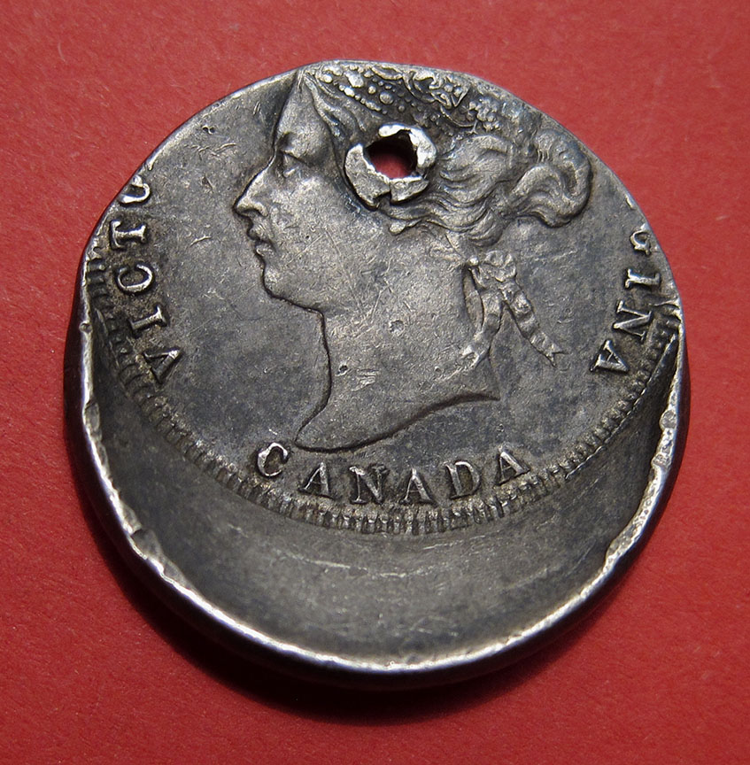 18x2 25 Cent Mint Error - Off Center - Drilled Needing Date Verified ...