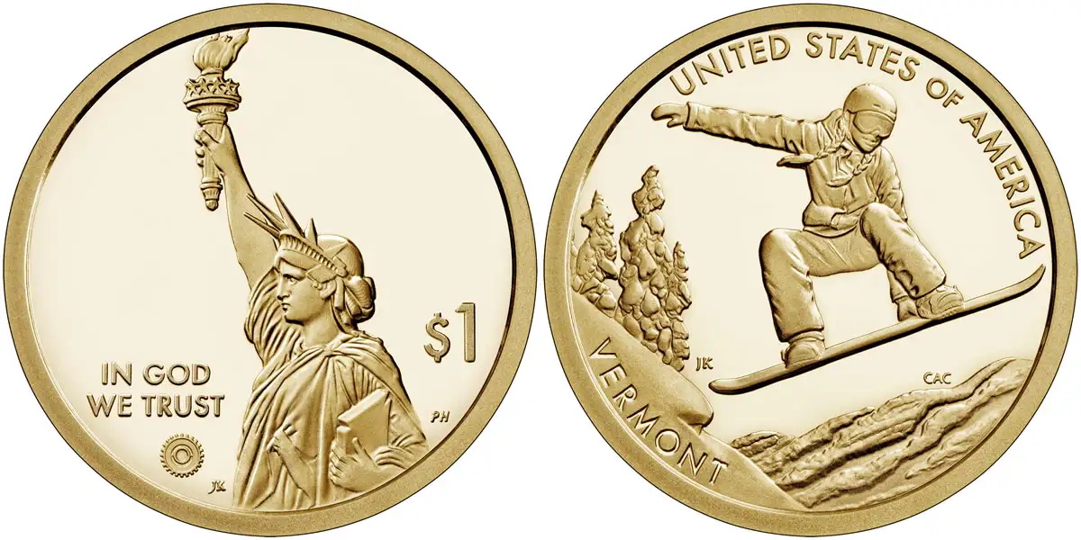 2022 S Vermont (Snowboarding) American Innovation Dollar Photos ...