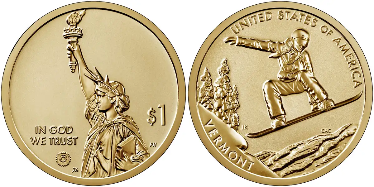 2022 S Vermont (Snowboarding) American Innovation Dollar Photos ...