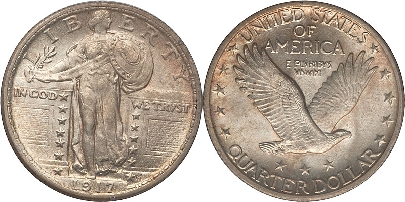 1917 Standing Liberty Quarter Photos, Mintage, Specifications, Errors ...