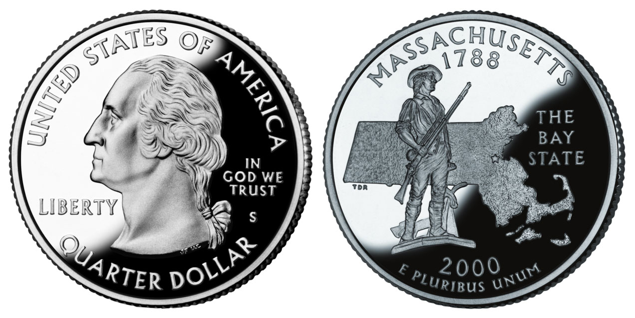 2000 S Massachusetts State Quarter Photos, Mintage, Specifications ...