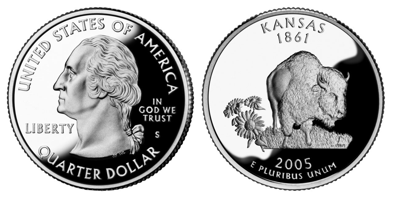 2005 S Kansas State Quarter Photos, Mintage, Specifications, Errors ...