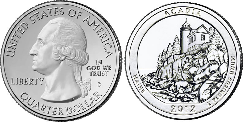 2012 D Acadia National Park America the Beautiful Quarter Photos ...