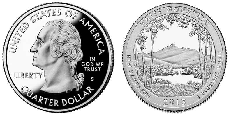 2013 S White Mountain National Forest America the Beautiful Quarter ...