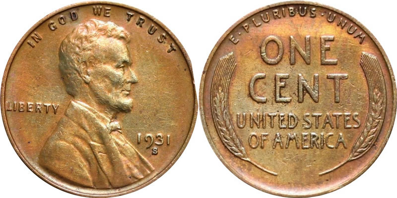 1931 S Lincoln Wheat Cent Photos, Mintage, Specifications, Errors ...